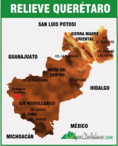 Relieve del estado de Queretaro | MAPA - Tipos de Relieve